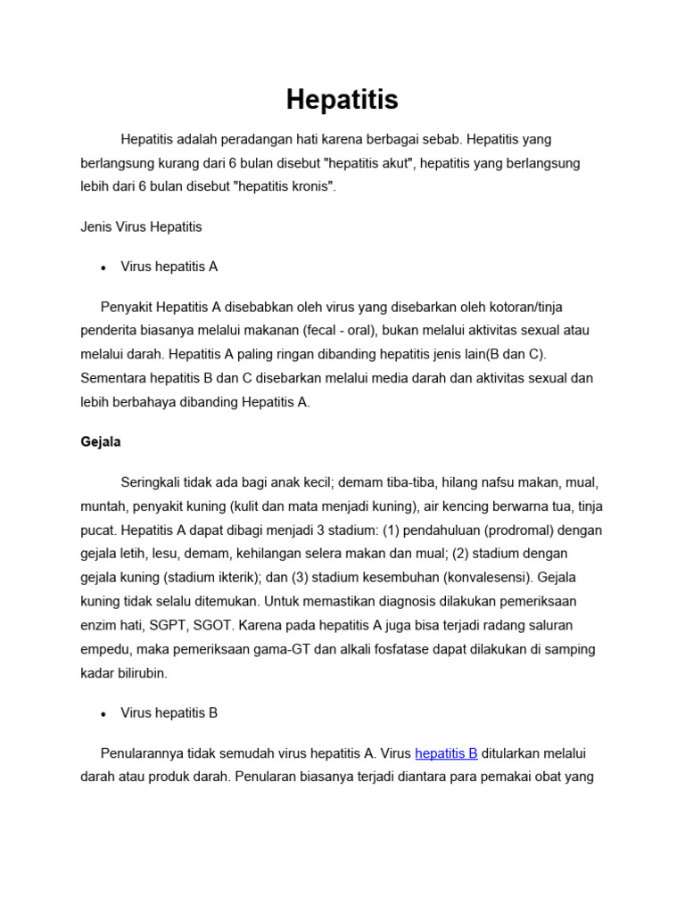 Hepatitis | PDF