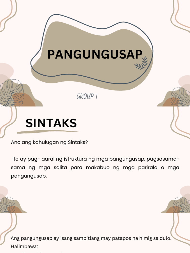 Pangungusap grp1 | PDF