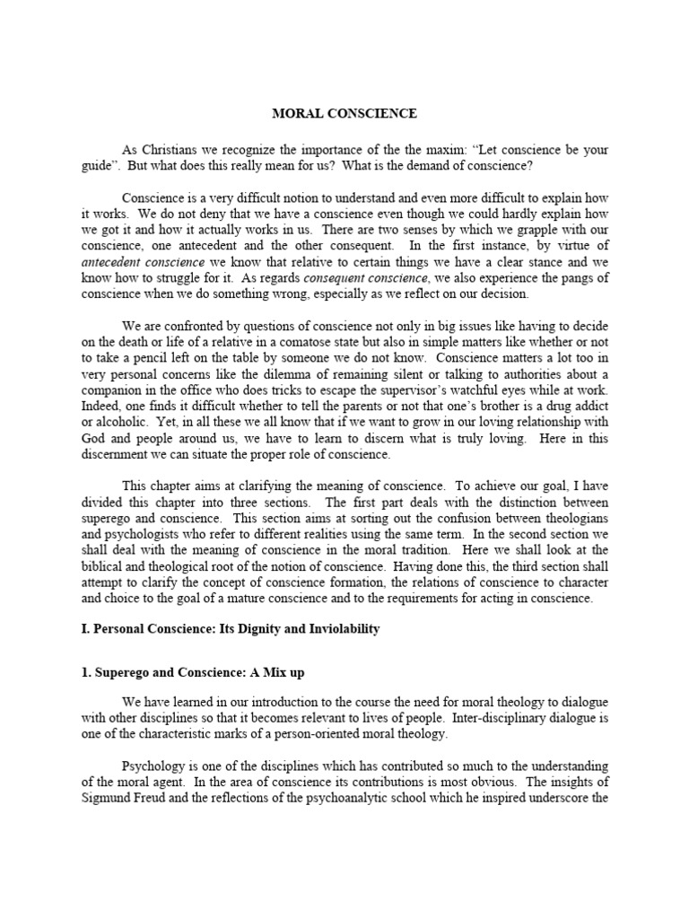 Understanding Conscience | PDF | Id | Conscience
