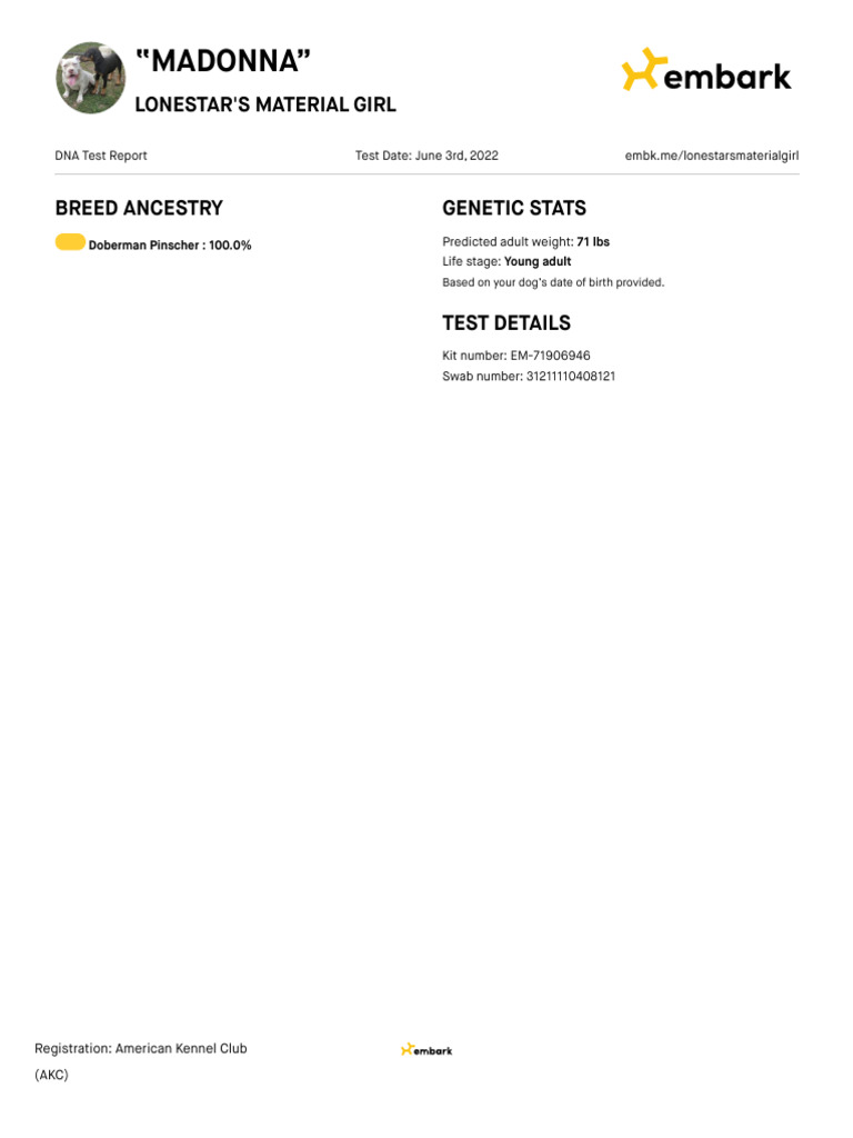 Embark Report | PDF | Genotype | Genetics