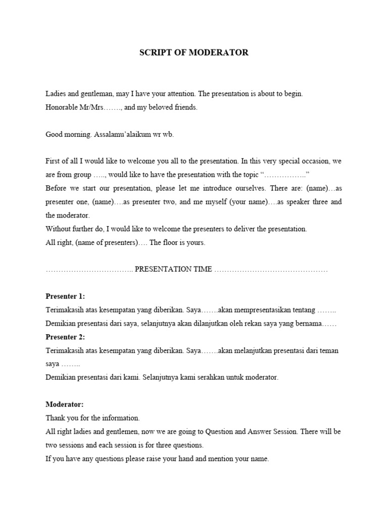Script of Moderator | PDF | Home & Garden