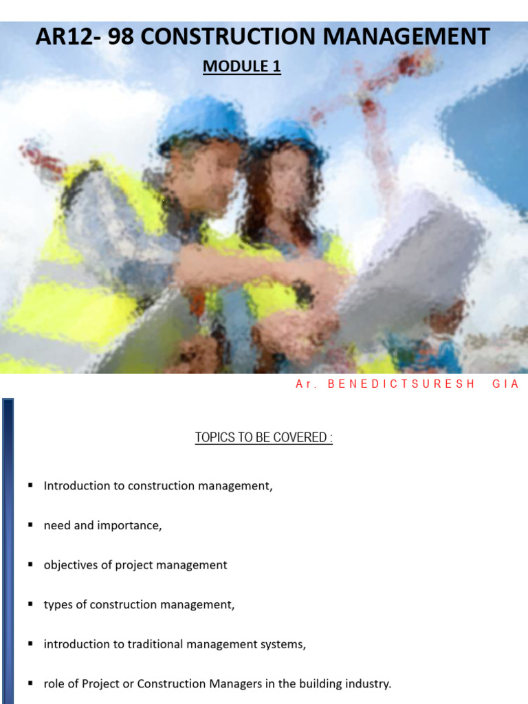Module I | PDF | Construction Management | Project Management