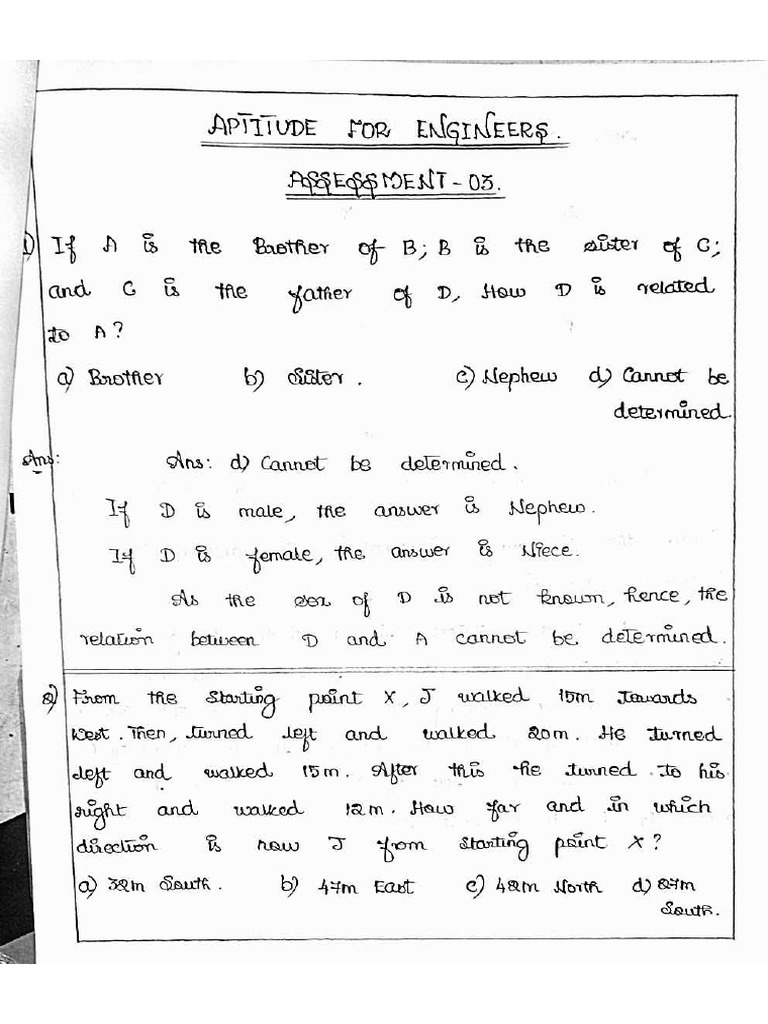 Aptitude Assignment 3 | PDF