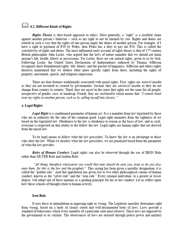 Different Kinds of Rights | Download Free PDF | Rights | Justice