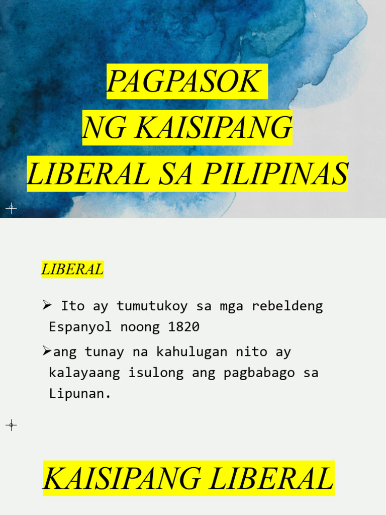 Pagpasok NG Kaisipang Liberal | PDF