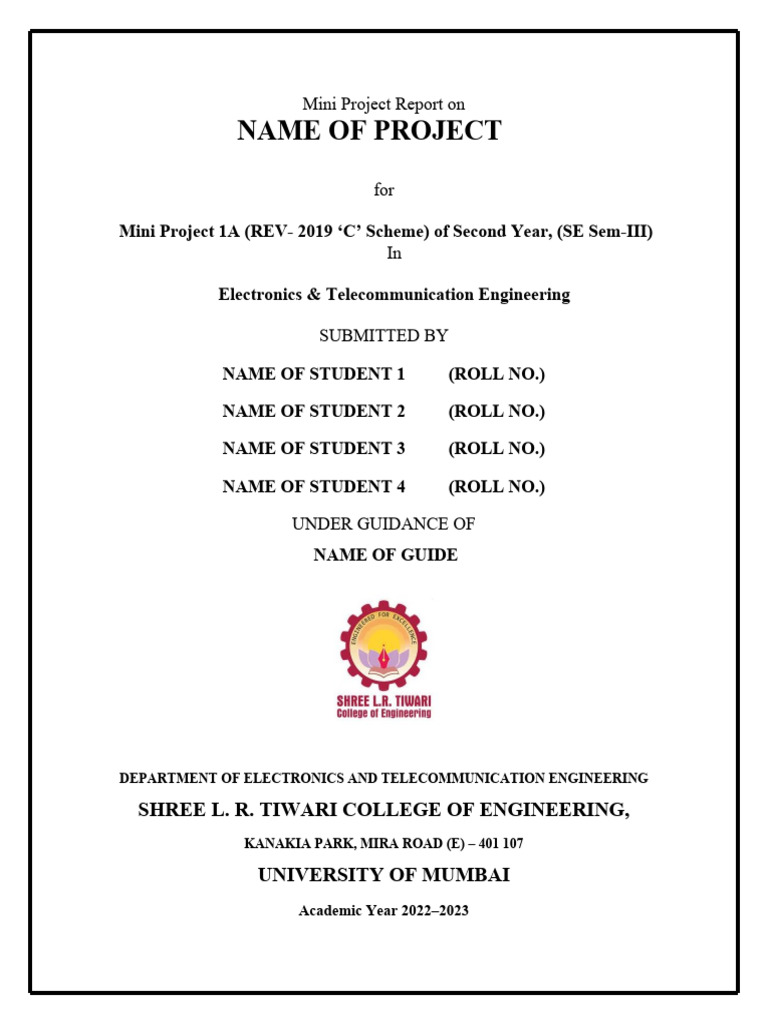 MINI PROJECT REPORT FORMAT | PDF | Page Layout | Computer Science