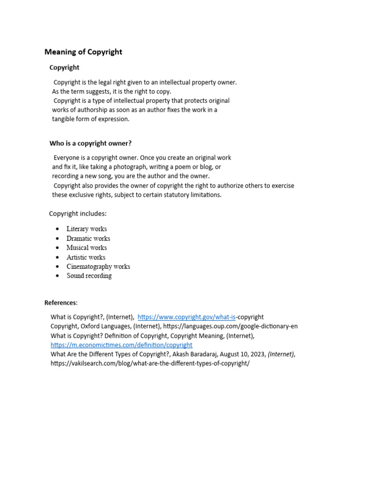 Copyright Written Report | PDF