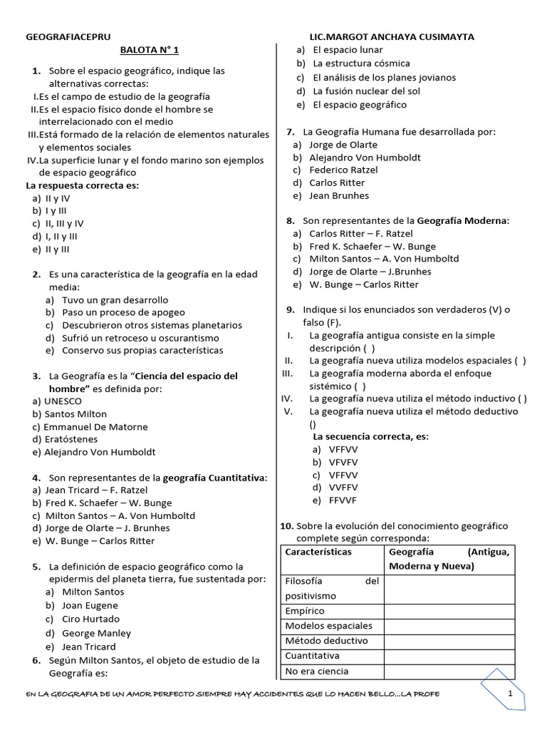 REPASO BALOTA N°1_4 CEPRU | PDF | Tierra | Ecuador