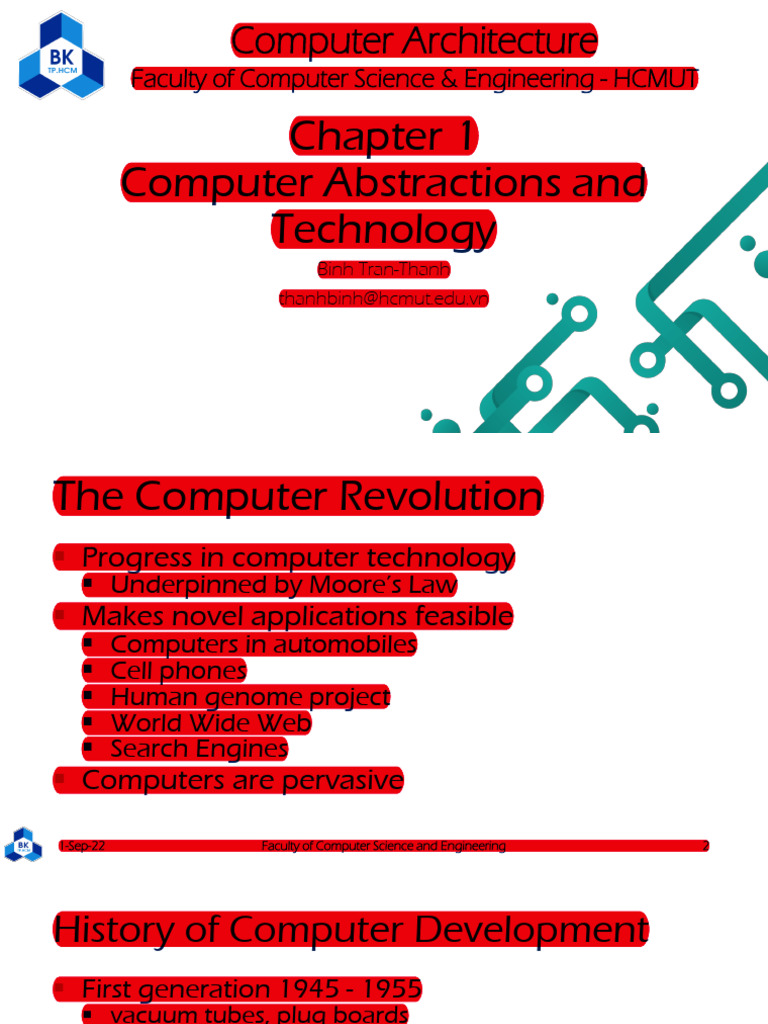 Chapter1 Computer Abstractions and Technology | PDF | Central Processing Unit | Integrated Circuit