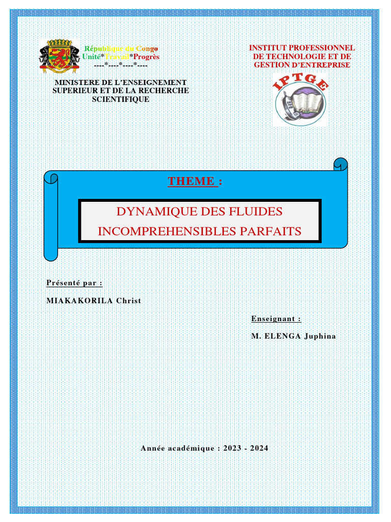 Dynamique des Fluides Incompressibles | PDF | Dynamique des fluides ...