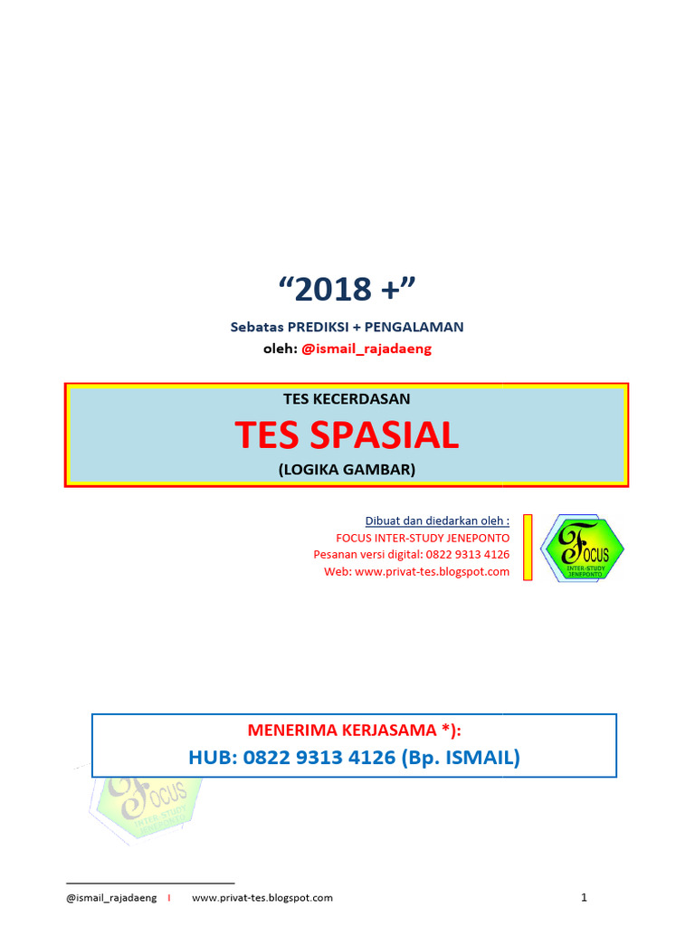 KECERDASAN - TES SPASIAL - LOGIKA GAMBAR - 2018 + - Unlocked | PDF
