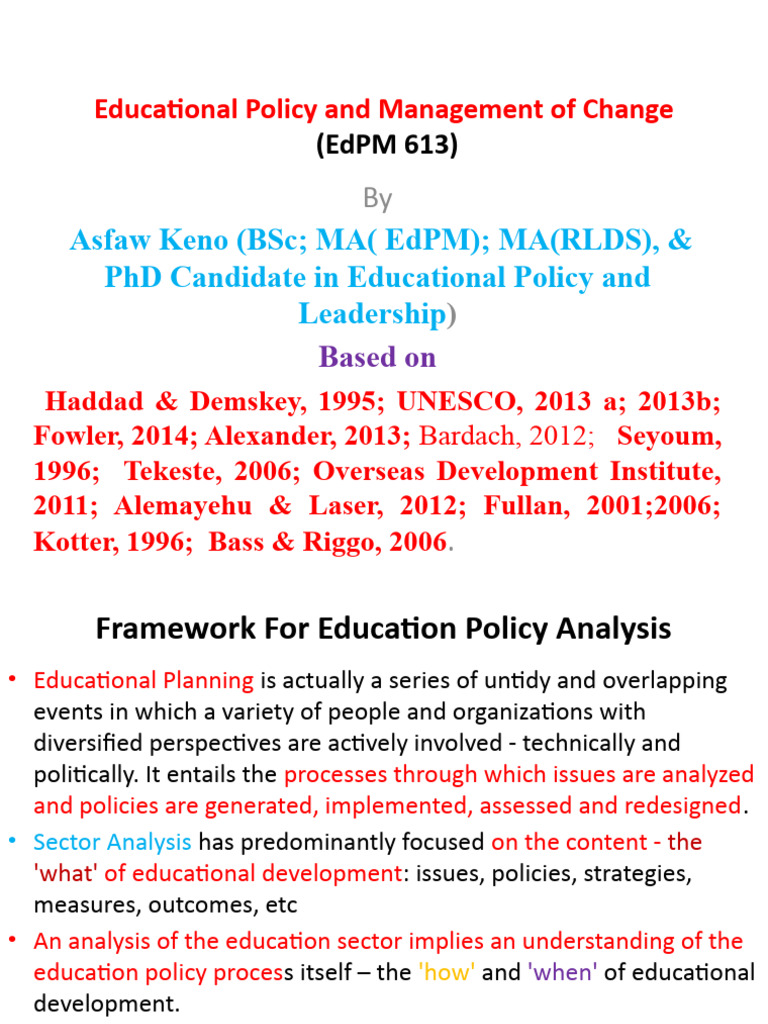 Education Policy Analysis Framework | PDF | Policy Analysis | Policy