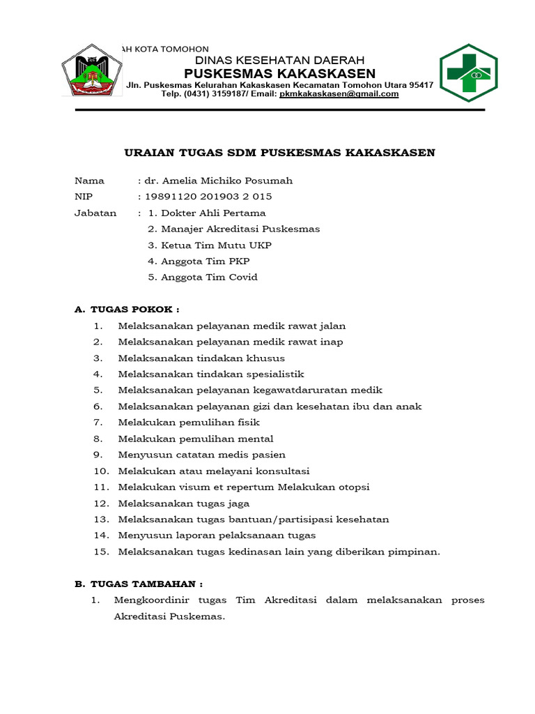 Uraian Tugas DR - Michiko | PDF