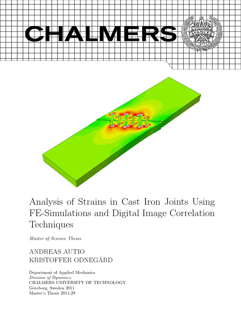Analysis of Strains in Cast Iron Joints Using FE-Simulations and Digital Image Correlation ...