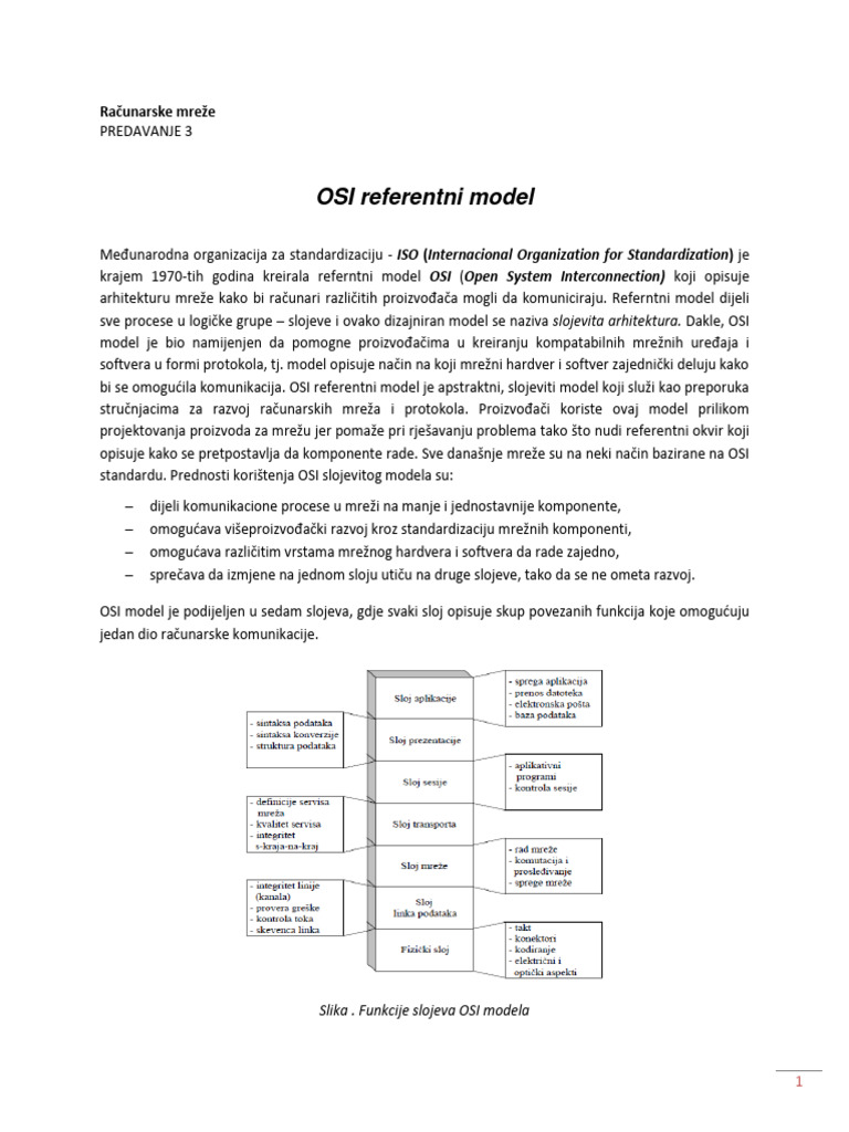 Osi I Tcp-Ip Modeli | PDF
