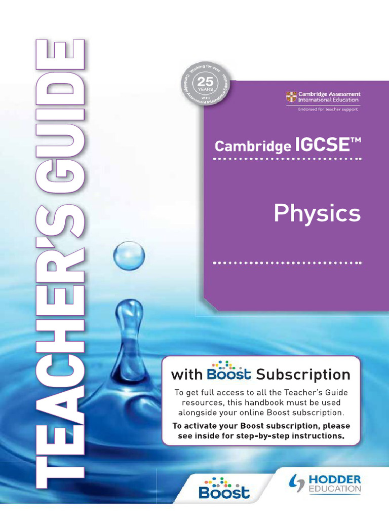Cambridge IGCSE™ Physics Teacher's Guide With Boost Subscription | PDF | Velocity | Weight