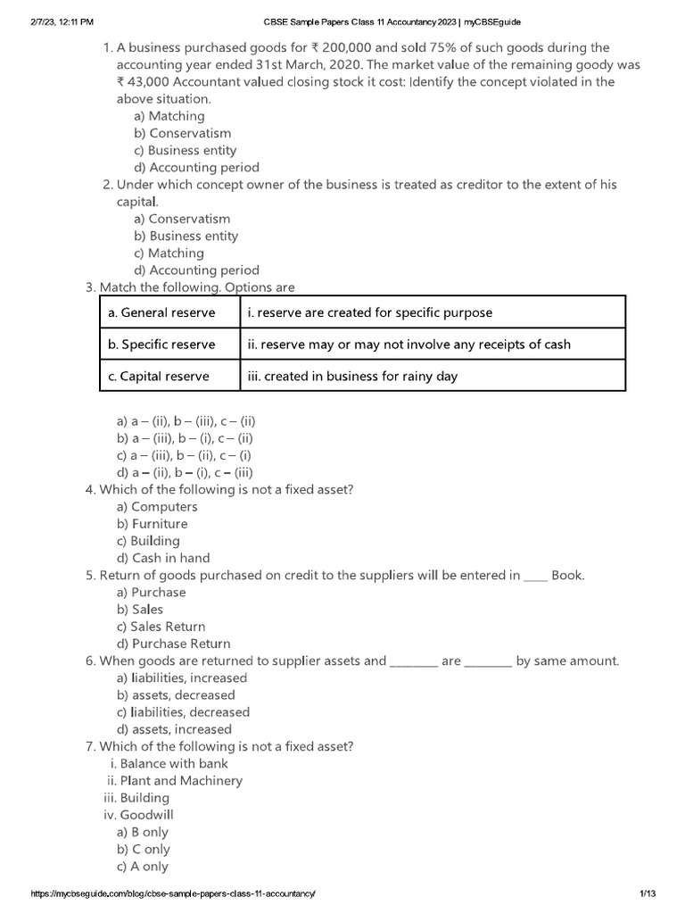 Sample Paper Accounts | PDF