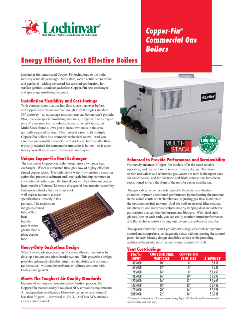 Calderas Lochinvar CBN 645-2066 | PDF | Heat Exchanger | Boiler