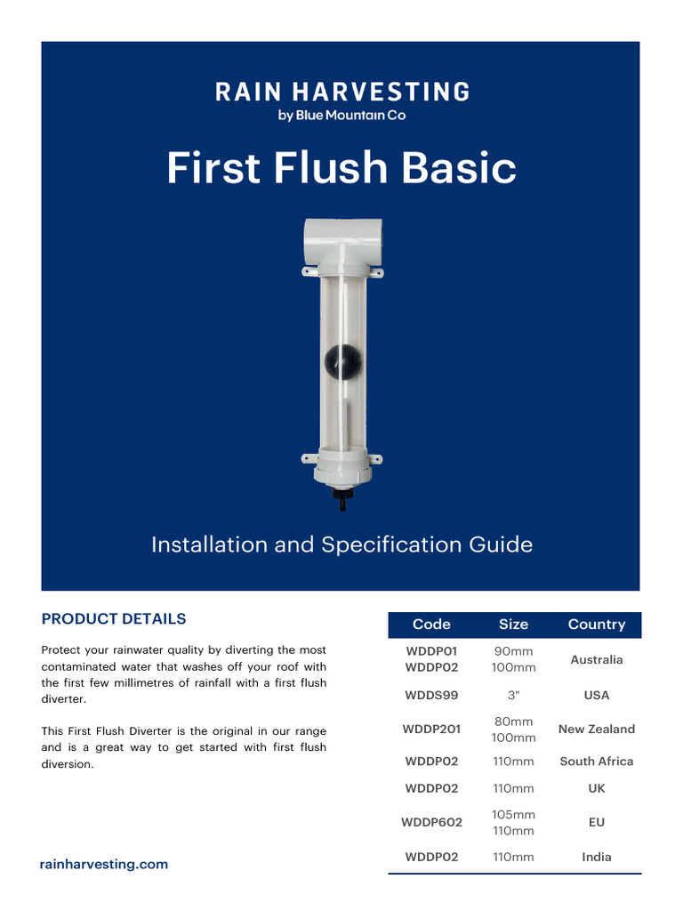 First Flush Basic Installation Guide | PDF | Pipe (Fluid Conveyance ...