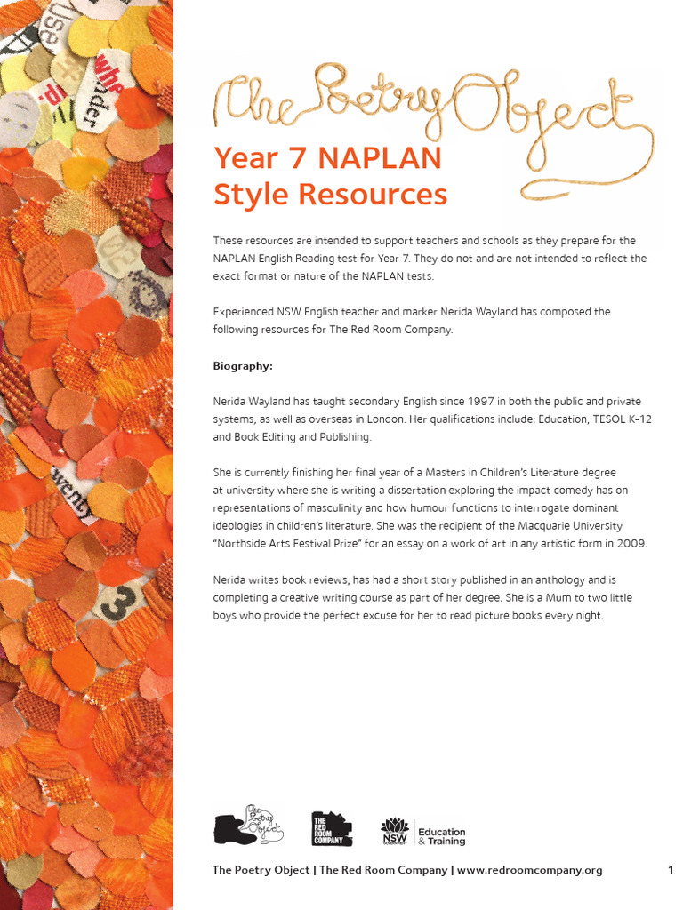 Year 7 Naplan Style Ex | PDF | Poetry | Metaphor