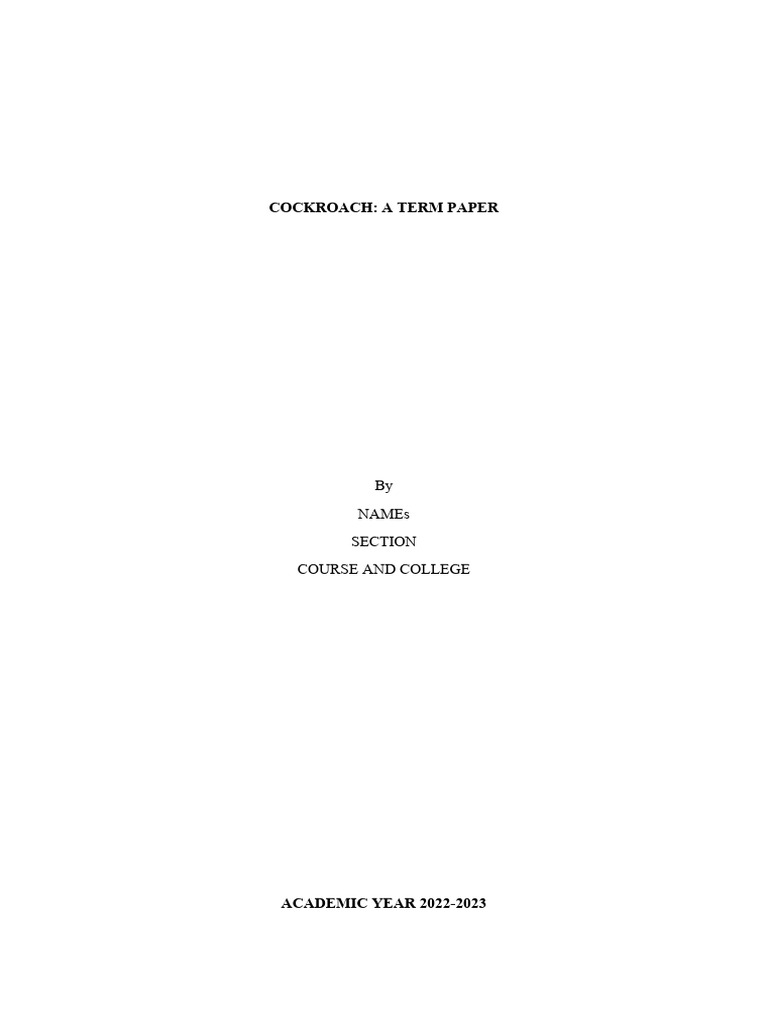 Term Paper Template | PDF | Insects