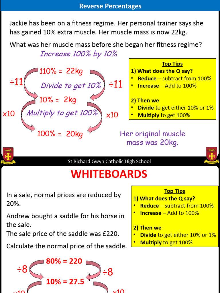 Reverse Percentage Calculations Guide | PDF
