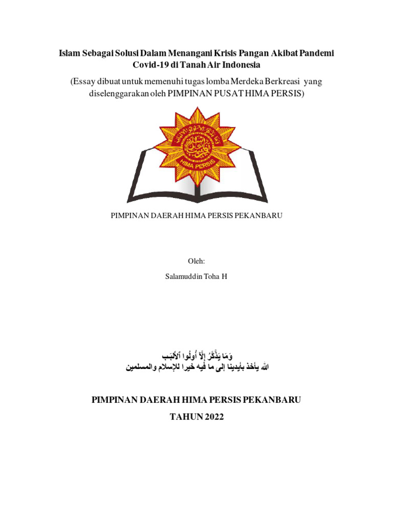 EK - Salamuddin Toha H-Islam Sebagai Solusi Dalam Menangani Krisis Pangan Akibat Pandemi Covid ...