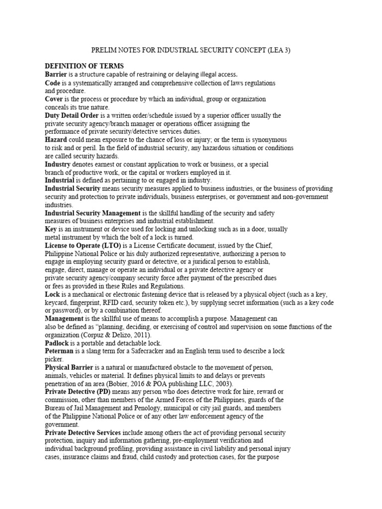 Industrial Security Concepts Overview | PDF | Physical Security | Lighting