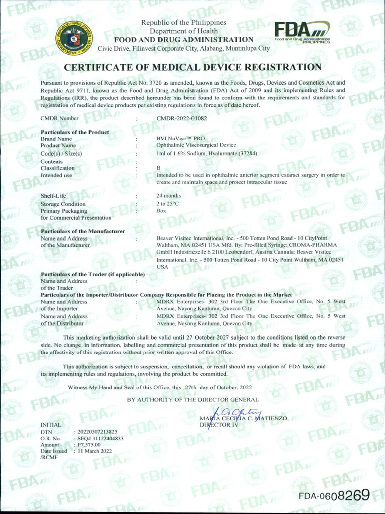 CPR - BVI NuVisc PRO | PDF