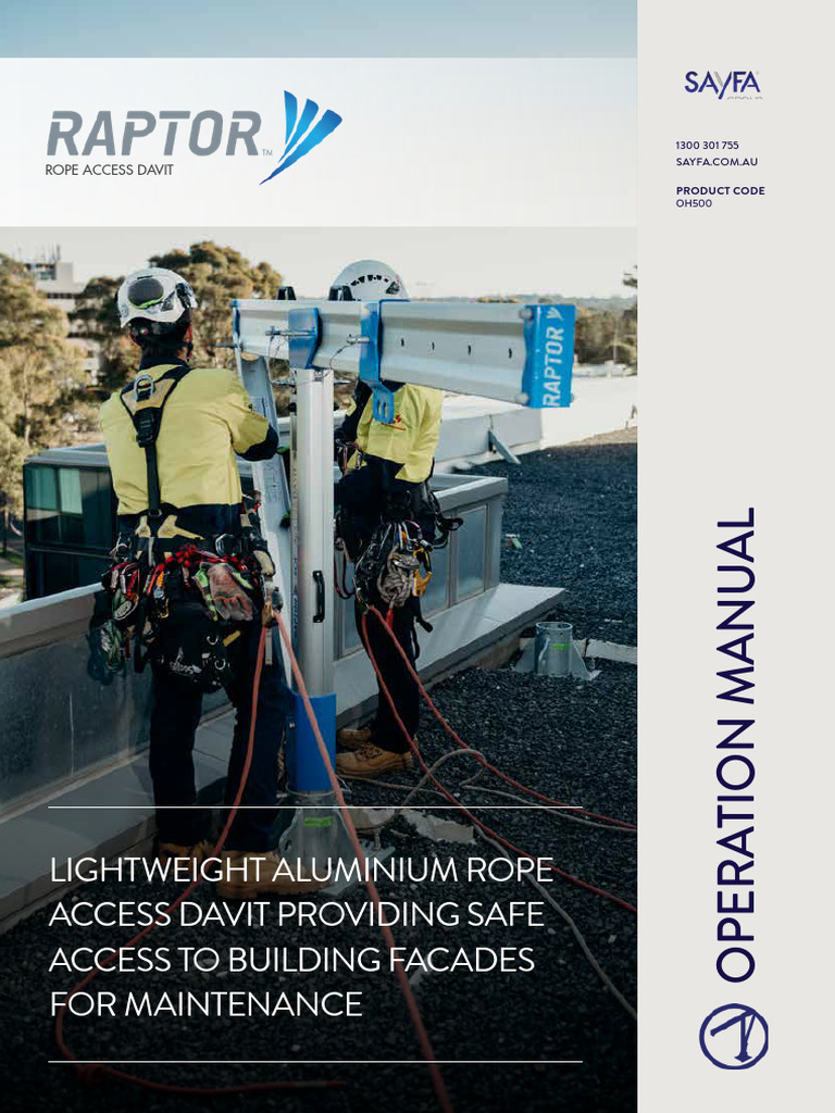 RAPTOR Davit Operation Manual | PDF | Rope | Ladder