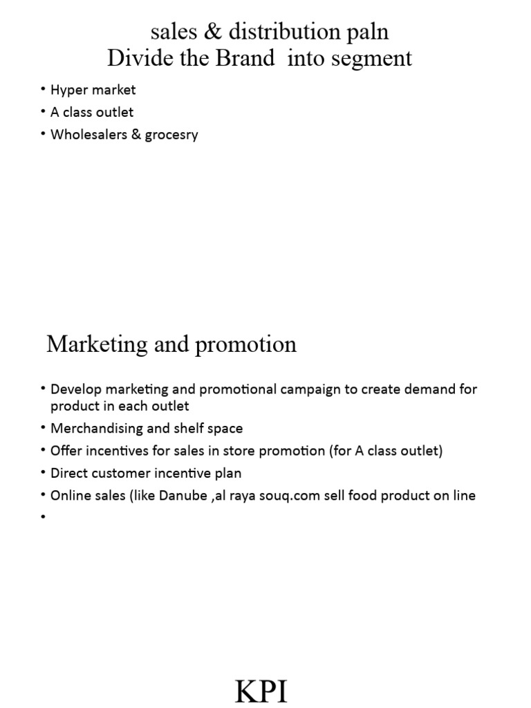 Sales And Distribution Paln Pdf