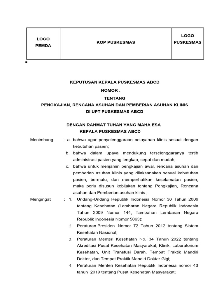 3211 SK Pelayanan Klinis Pengkajian, Rencana Asuhanm Pendidikan Pasien-Keluarga | PDF