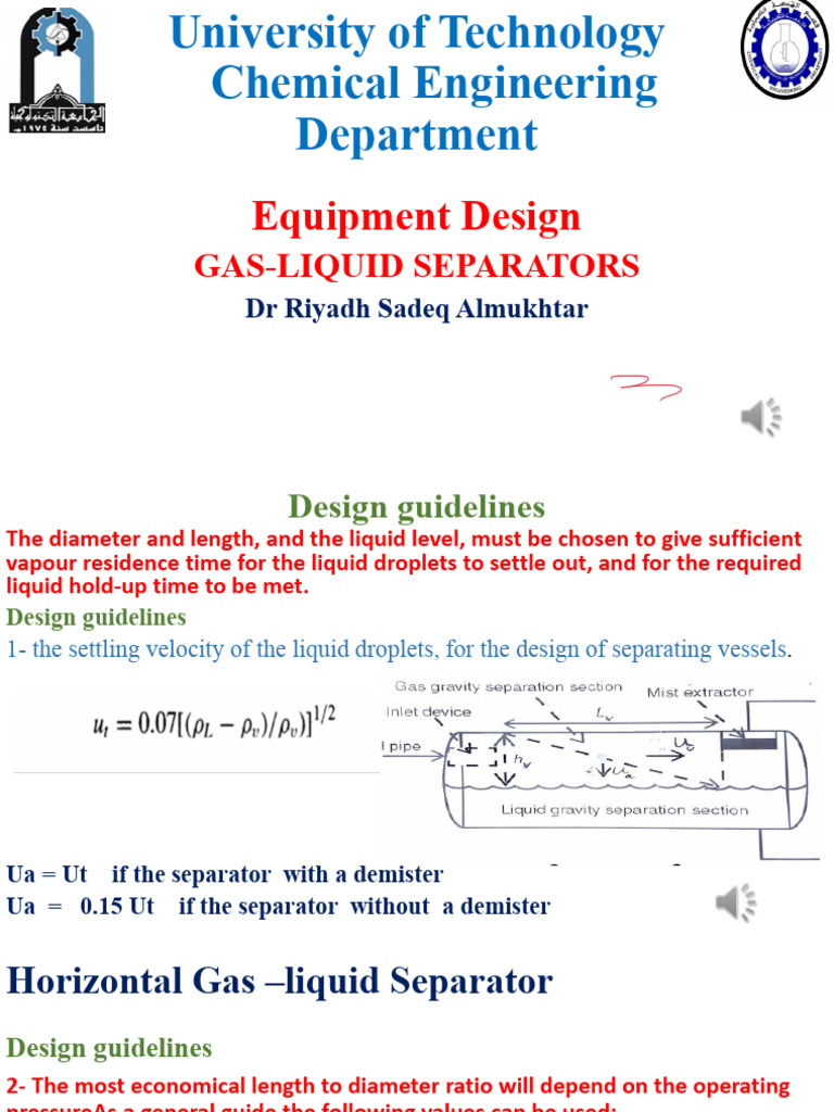 Gas-Liquid Separator Design Guidelines | PDF