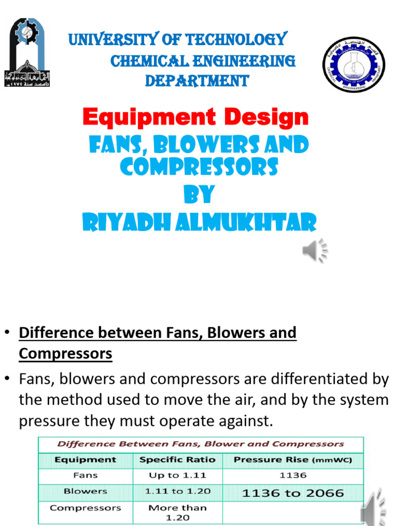 Fans, Blowers and Compressors | PDF | Mechanical Engineering | Equipment