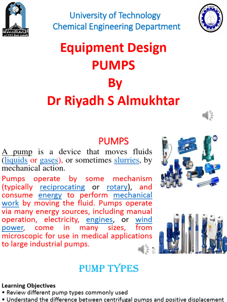 Presentation Pump 1 Pdf Pump Liquids