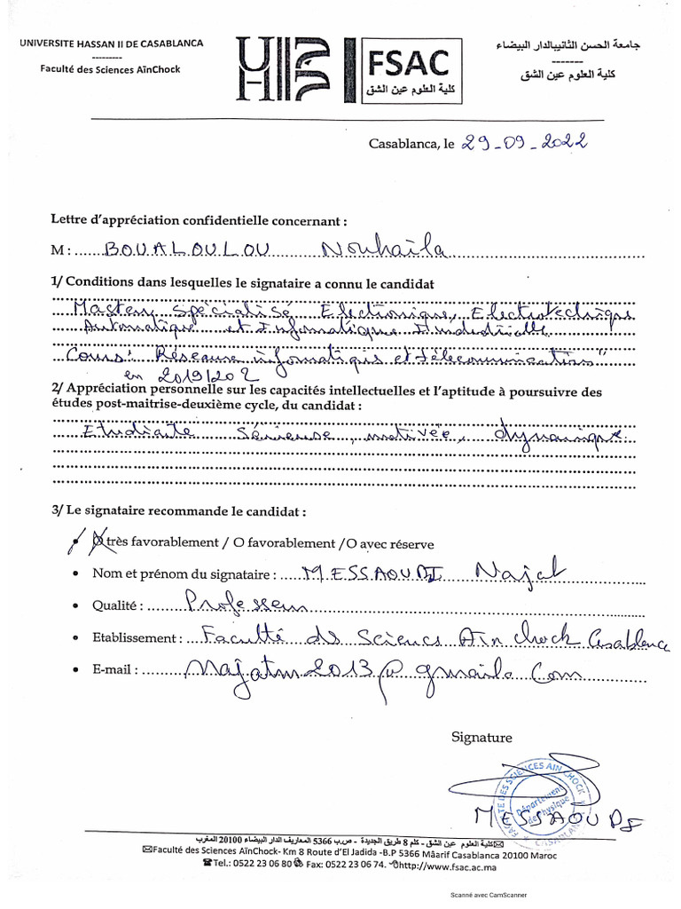 Lettre de Reco - 2 | PDF