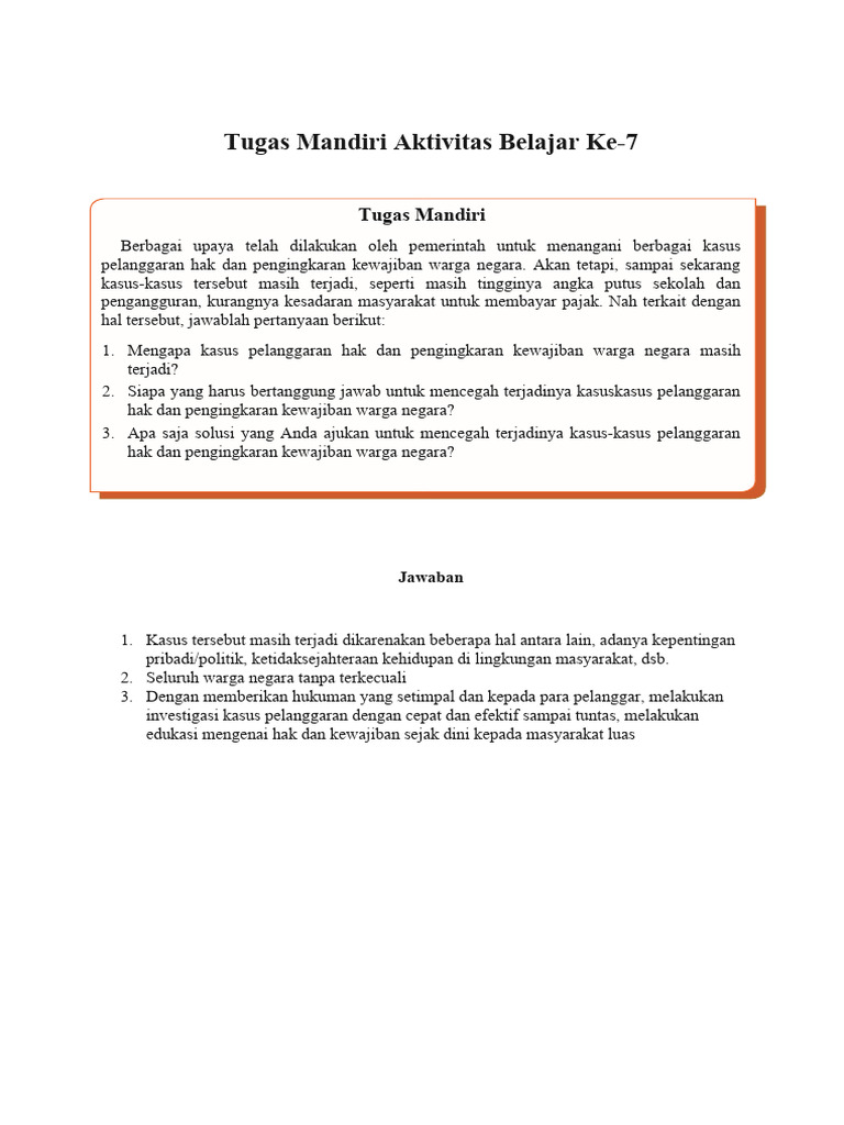 Tugas Mandiri KB 7 PKN | PDF | Ilmu Sosial | Politik