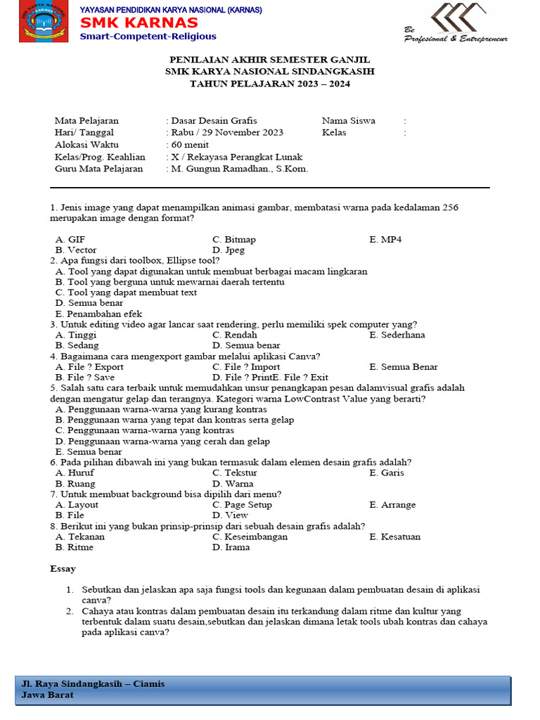 SOAL DDG Gungun 1 fix | PDF