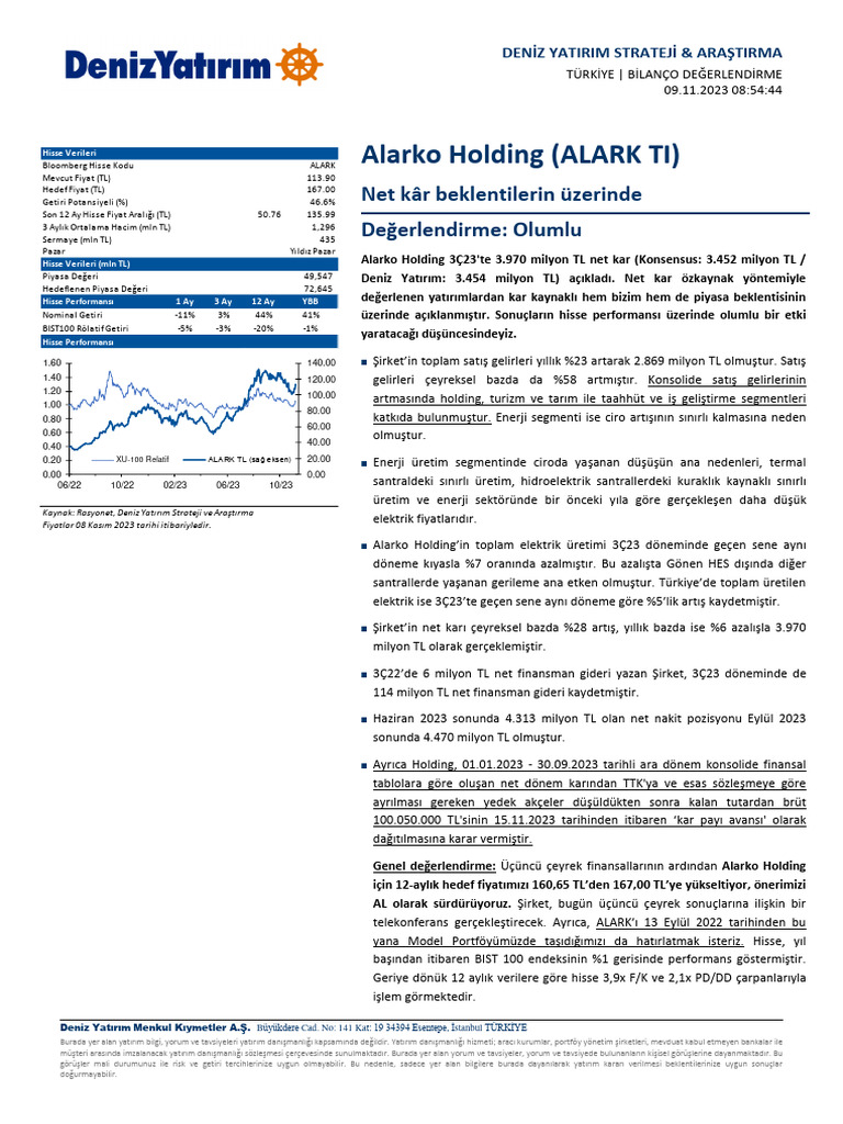 Deniz Yat R M Strateji Ve Ara T Rma ALARK 3 23 Bilan o de Erlendirme 5018 | PDF