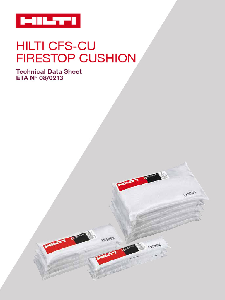 Technical Manual For ETA 08 0213 For CFS CU Firestop Cushion For ...