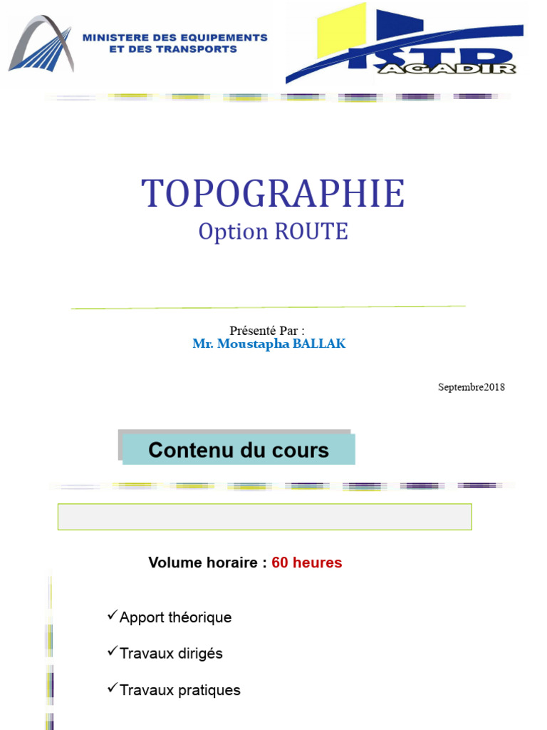 Topographie -ROUTE Def | PDF | Topographie | Géodésie