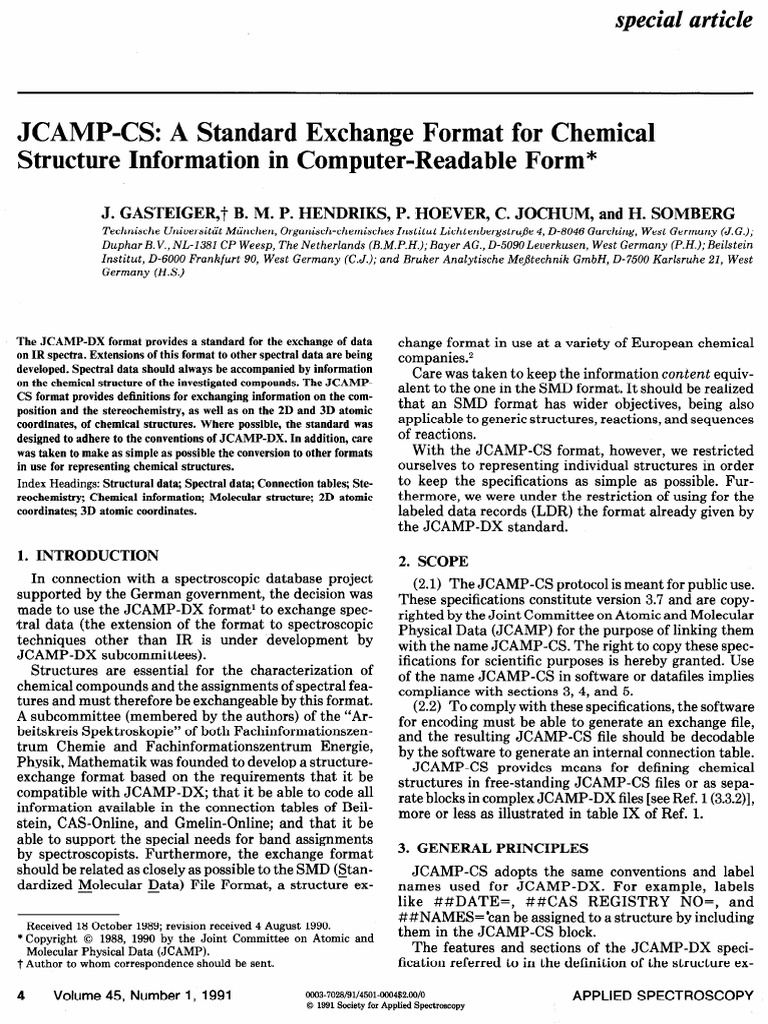 Jcamp-Dx CS 1991 | PDF | Chemical Bond | Molecules