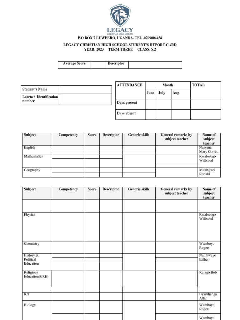 Sample End of Term 3 Report | PDF | Learning | Educational Assessment