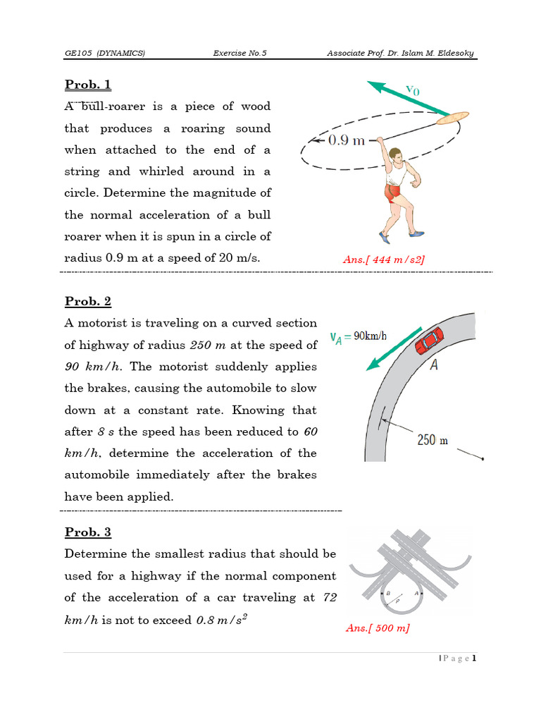 Sheet 5-Dynamic 2 | Download Free PDF | Acceleration | Speed