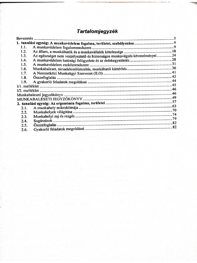 Dr. Jakab Sándor: Munkavédelem (1. Füzet) | PDF