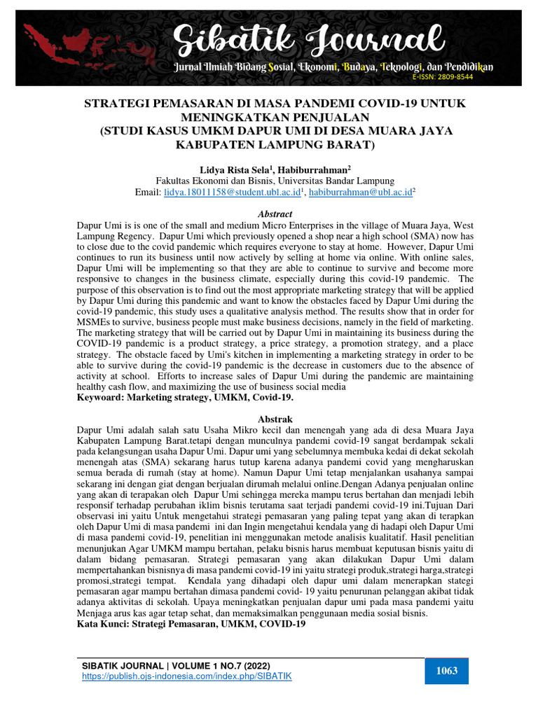 6 Template SIBATIK 1.6+Lidya+Rista+Sel | PDF | Financial Economics | Marketing