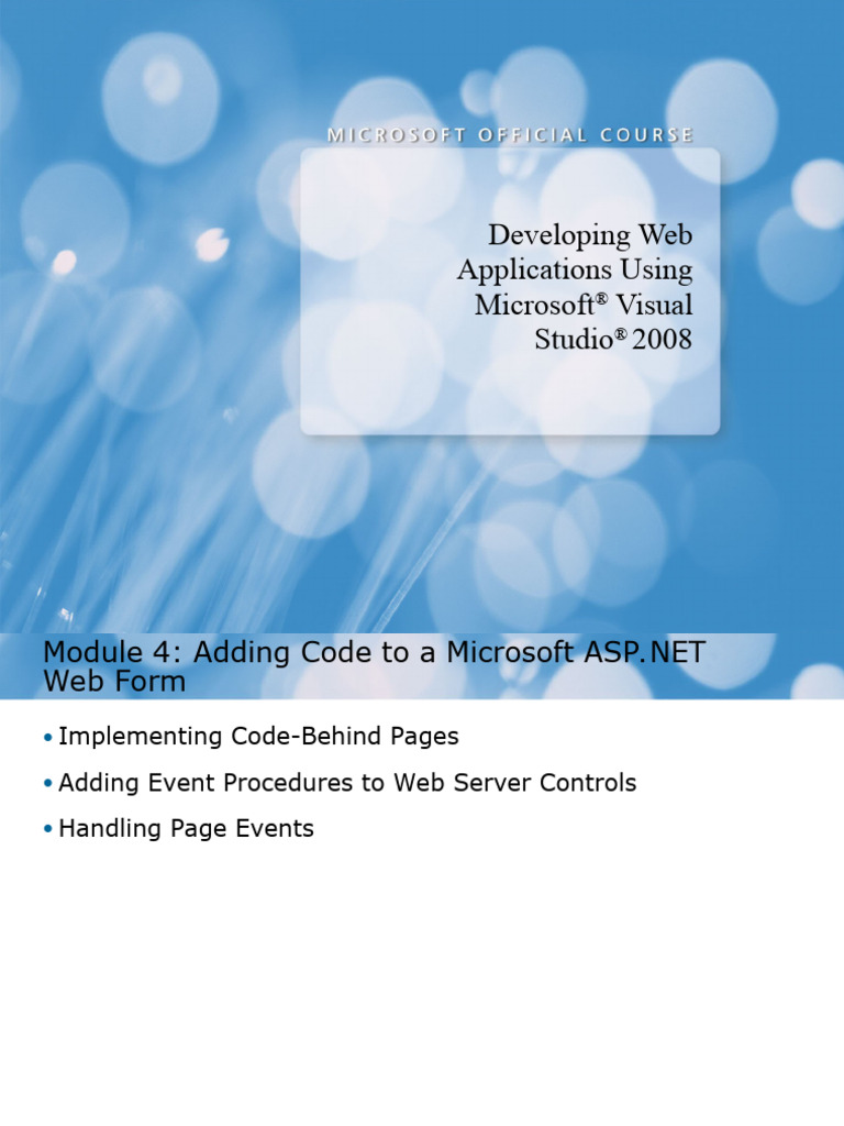 Developing Web Applications Using Microsoft Visual Studio 2008 | Download Free PDF | Dynamic Web ...