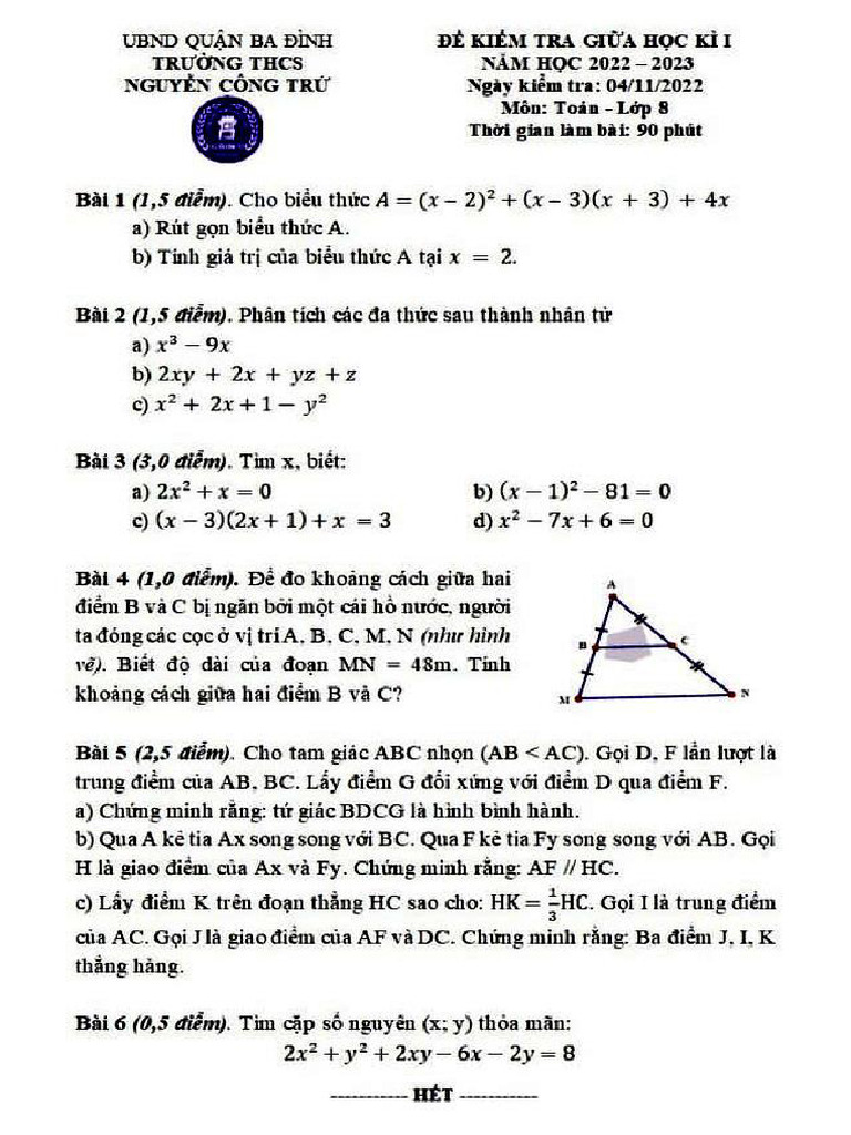 de-giua-ki-1-toan-8-nam-2022-2023-truong-thcs-nguyen-cong-tru-ha-noi | PDF