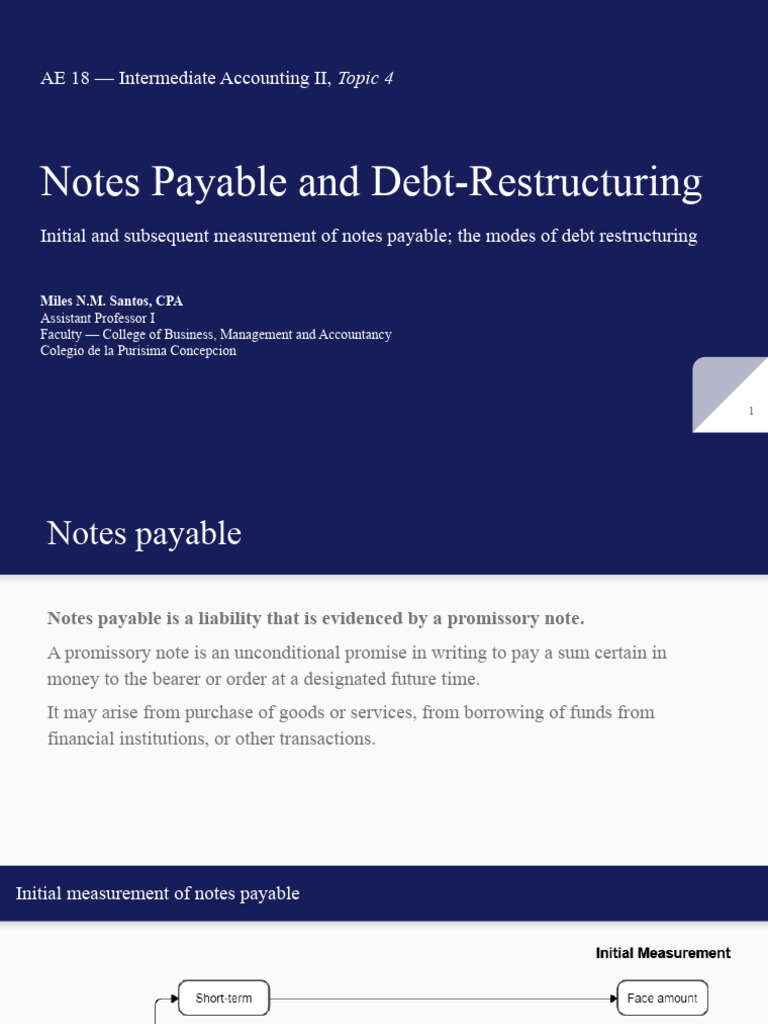 Notes Payable and Debt-Restructuring | PDF | Promissory Note | Debt