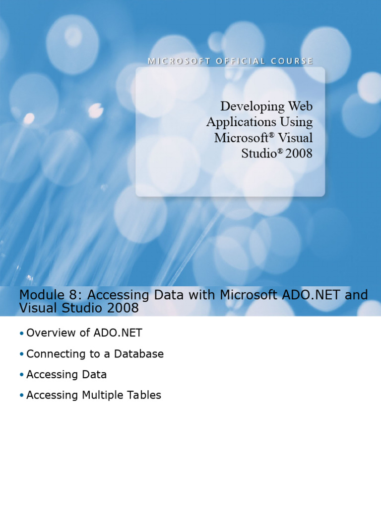 Developing Web Applications Using Microsoft Visual Studio 2008 | PDF | Active X Data Objects ...
